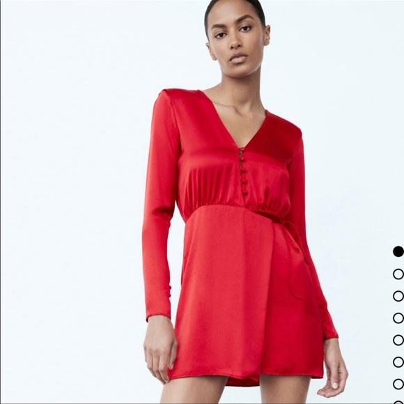 Zara | Dresses | Zara Red Satin Mini Dress M | Poshmark